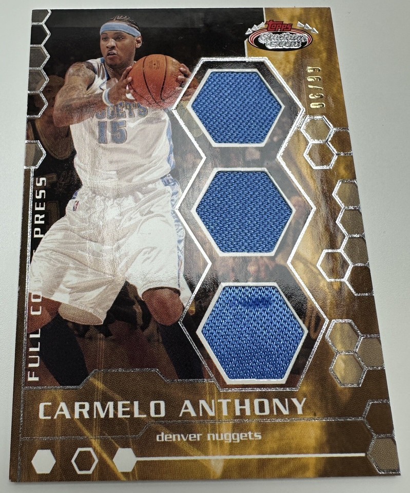 Carmelo Anthony 2007-08 Topps Stadium Club Jersey Card 06/99 Denver Nuggets NBA | eBay