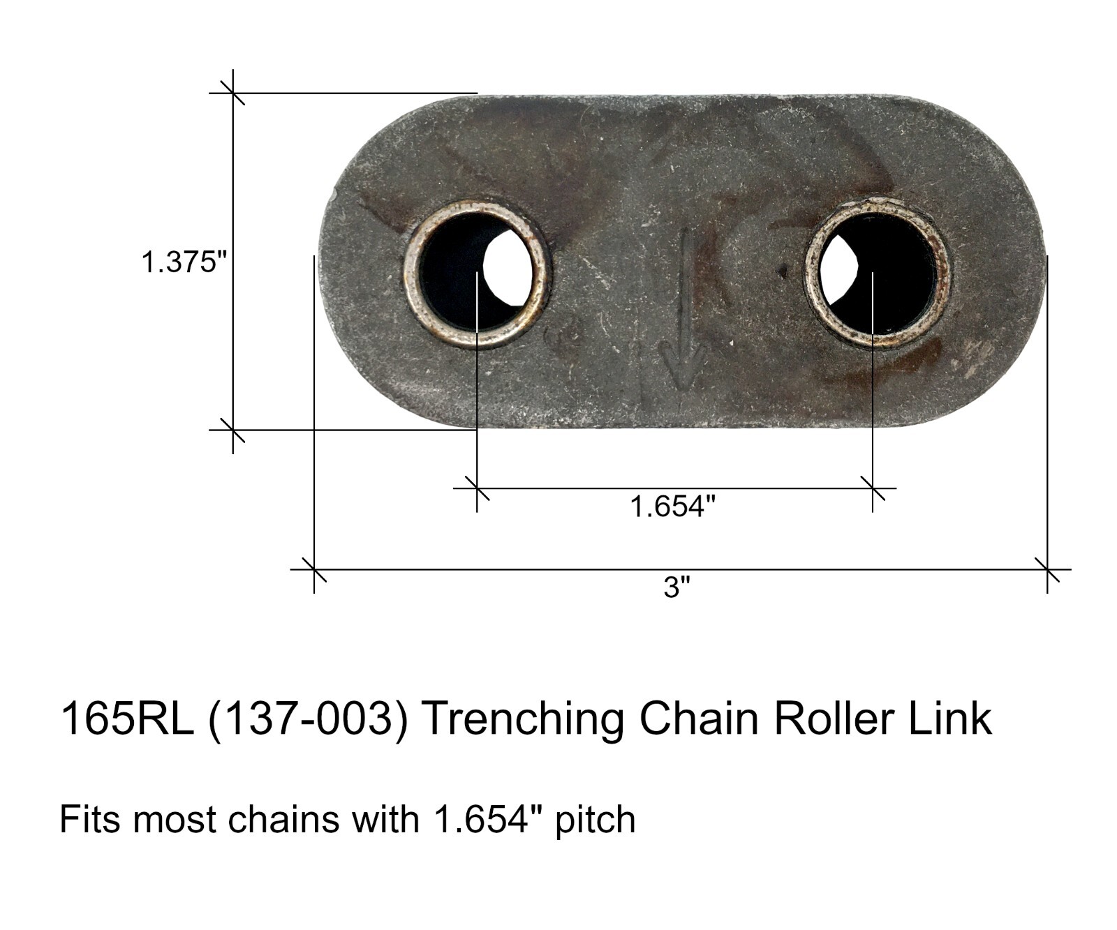Trenching Chain Roller Link, Fits Chains w/ 1.654" Pitch - 137-003 ...
