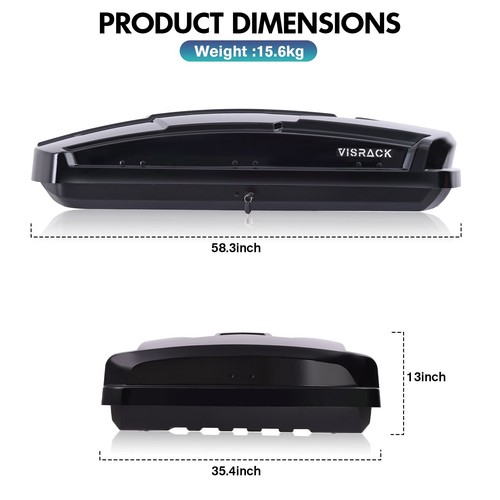 15 Cubic Feet Roof Top Storage Box ，Carrier Roof Mount Travel Luggage ...