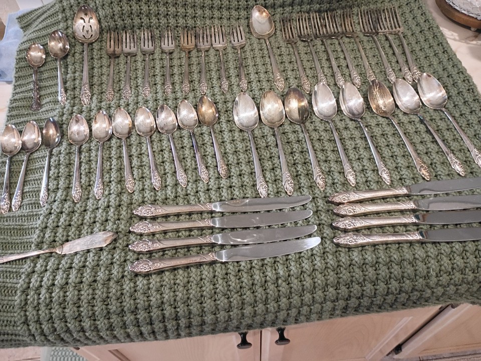 Oneida Community Silverplate Flatware SILVER w/ Box 47 Piece Set ...