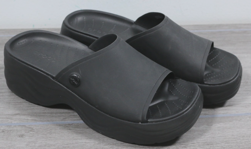 Women's Crocs Platform Skyline Slides Size 9 Slip on PVC Sandals Solid ...