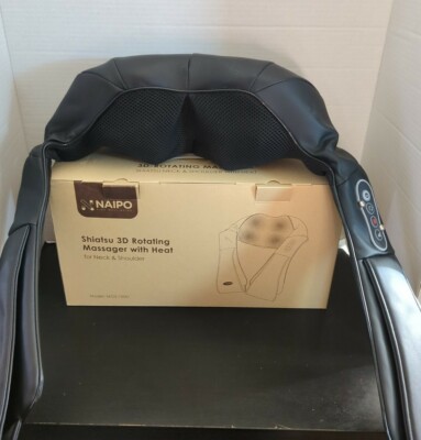 Naipo MGS-150DC Shiatsu 3D Rotating Massager with Heat for Neck, Back ...