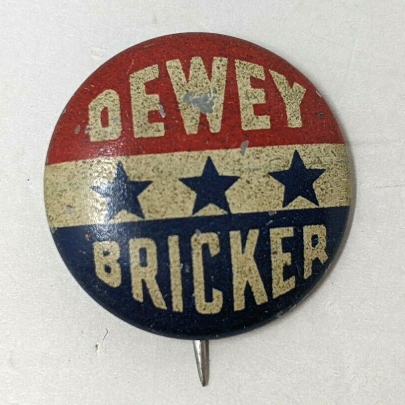 VTG 1944 Thomas Dewey John Bricker Presidential Campaign Election ...