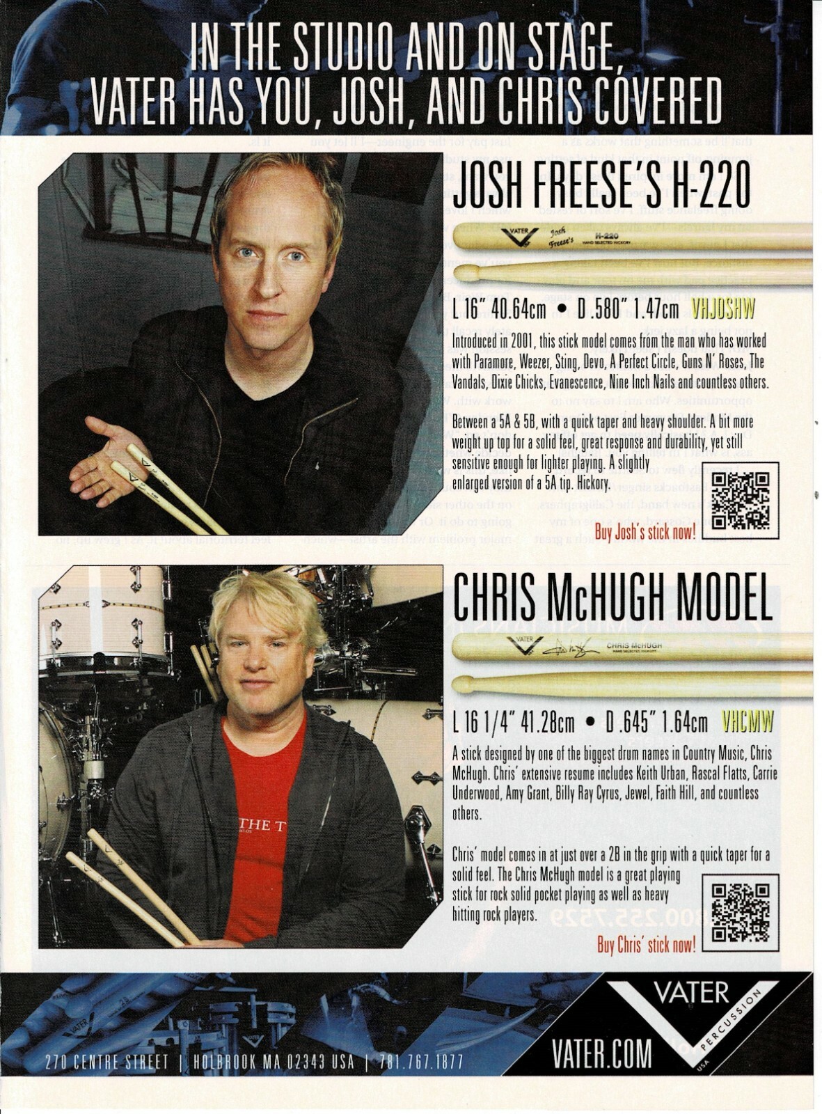 Vater Percussion - Josh Freese / Chris McHugh - 2011 Print ...