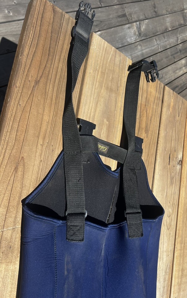 Vintage Cabelas Blue Neoprene/Nylon Adjustable Chest Waders w/ Boots ...