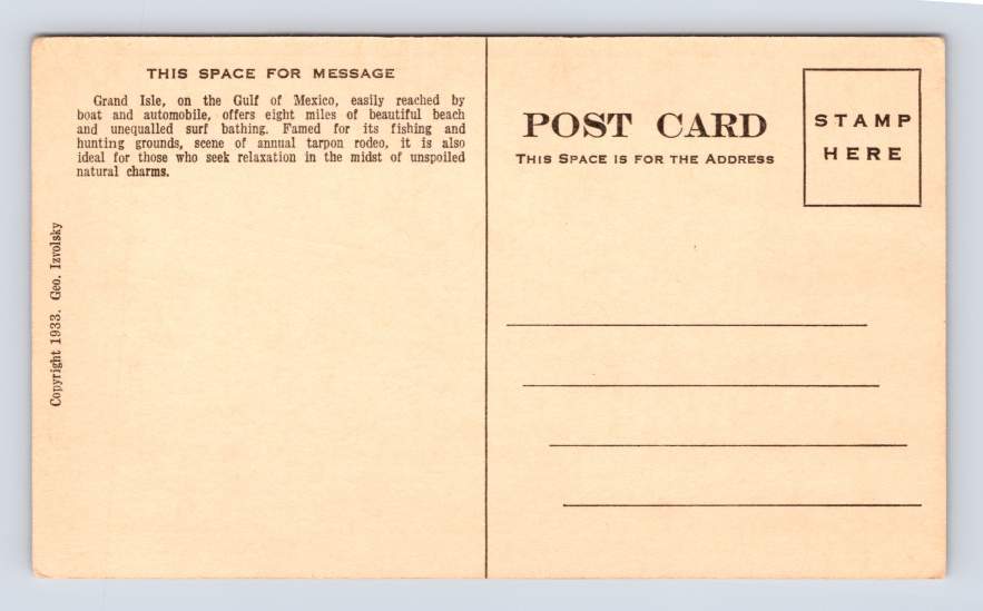 Grand Isle Landing & Bayou Rigaud ~ Jefferson Parish Louisiana Antique ...