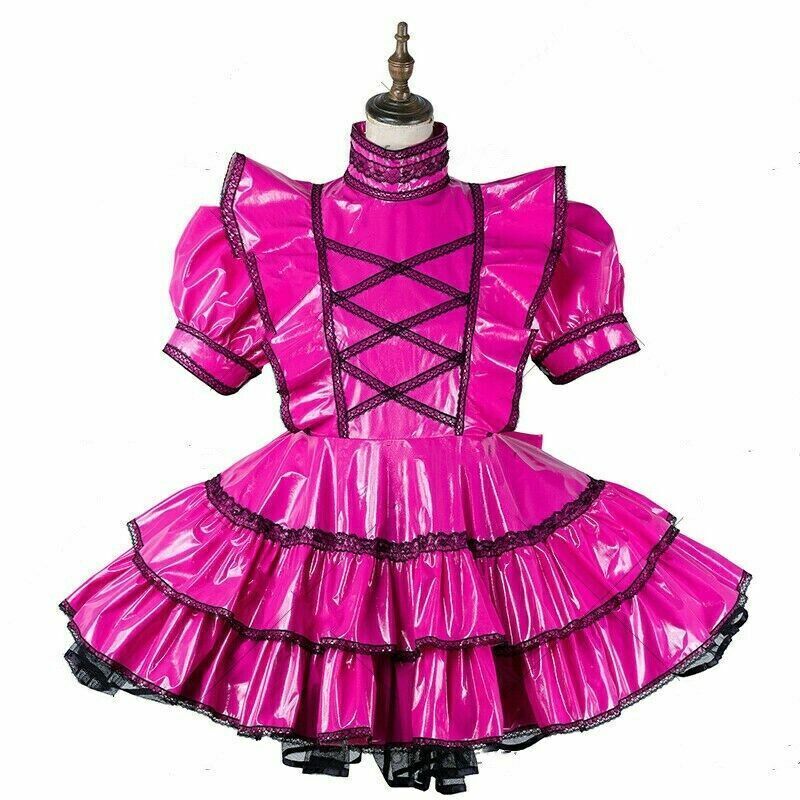 Girl Maid Sissy Lockable Pink PVC Dress Cosplay Costume Tailor-made | eBay