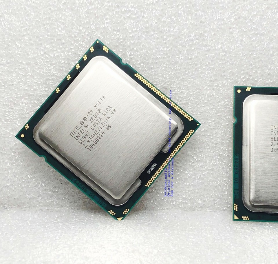 A pair of INTEL X5670 (SLBV7) six core / 2.93GHZ / 12MB LGA1366 ...