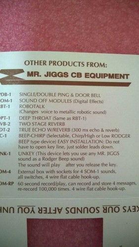 MR JIGGS CB NOISE TOY UNKEY MODULE UNK-1 NOS | eBay