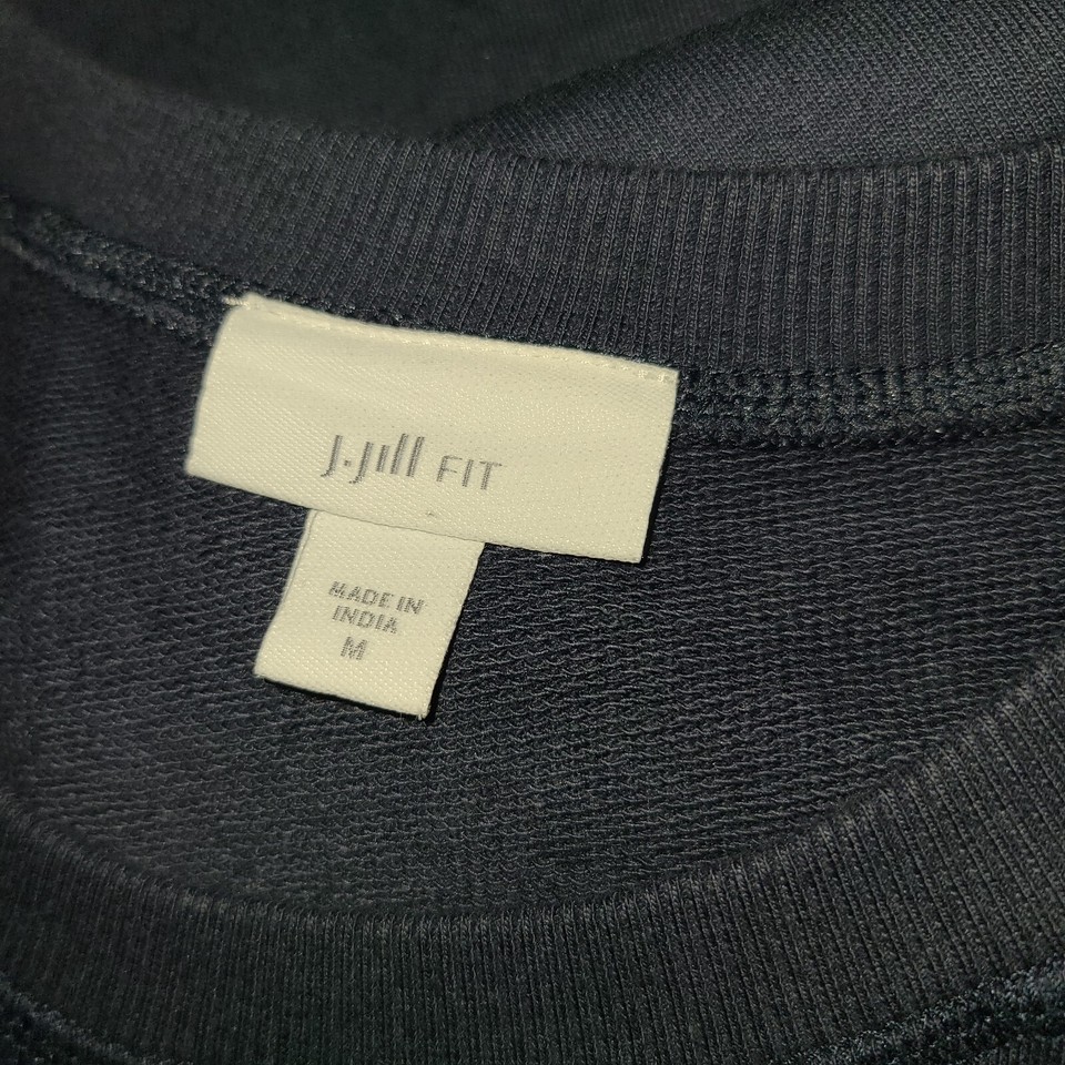 0373) NWOT J JILL medium navy blue sweatshirt cotton knit shift dress new M | eBay