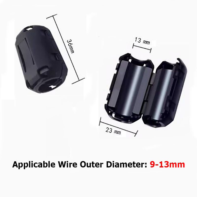 Magnetic Ring Ferrite Core Suppressor RFI Noise Filter Clip Snap Cable ...