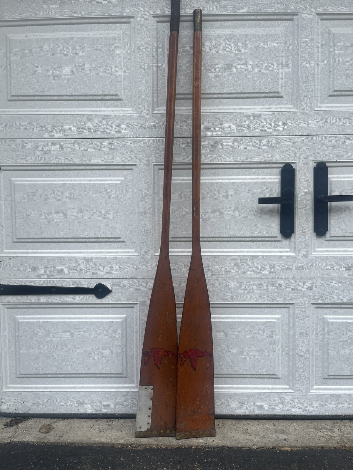 Rare antique Set Paddle Wood SCULL ROWING Oars Sculling | eBay