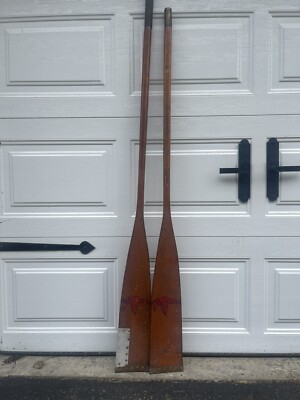 Rare antique Set Paddle Wood SCULL ROWING Oars Sculling | eBay