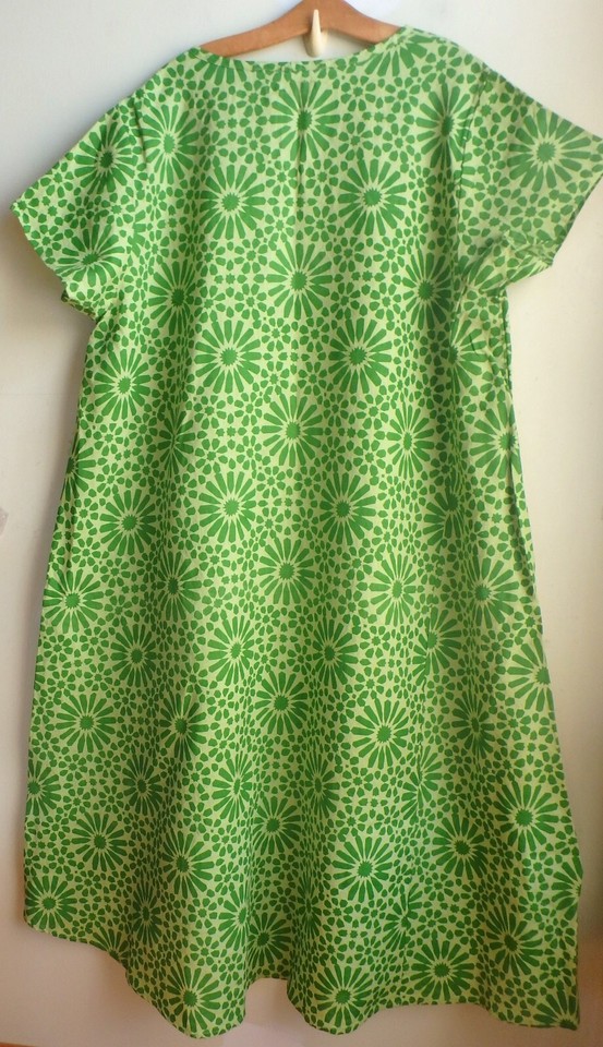 FLAX Designs LINEN DRESS 1G NWT Stretched Top GREEN PRINT | eBay