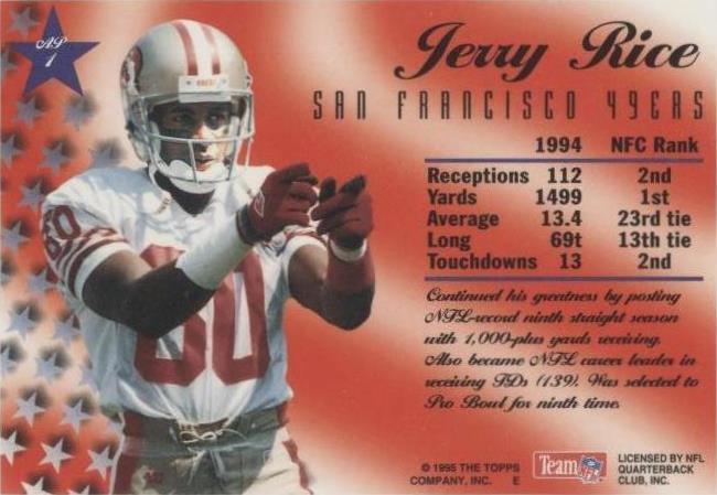 1995 Topps Jerry Rice #AP1 for sale | eBay