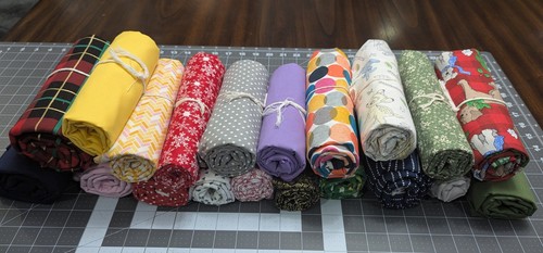 New Fabric Variety Box. 20+ Yards Assorted Cotton Fabric Pieces. No ...