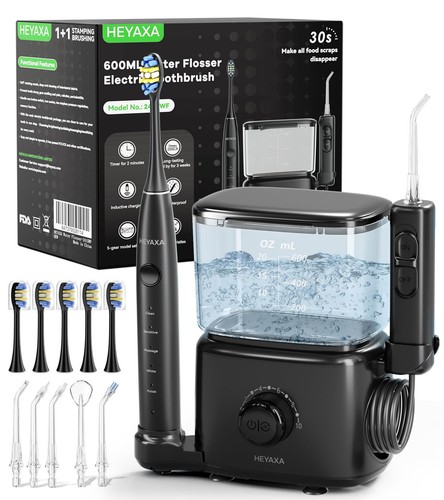 Professional Water Flosser & Electric Toothbrush Combo, 600ML Home Use ...