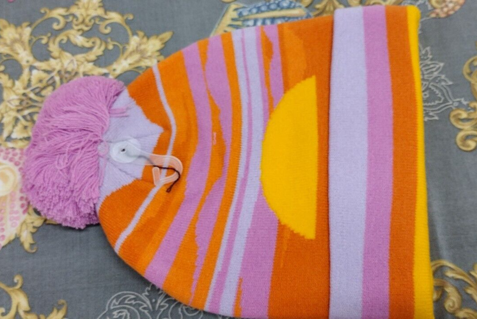 Sun Stripe Beanie Yellow Orange Pink Knit Hat Sunrise Scene Vibrant ...