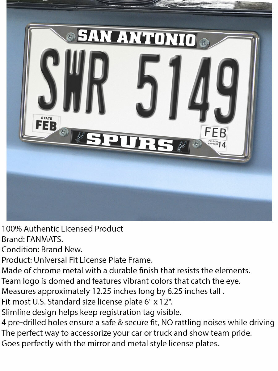 NEW NBA San Antonio Spurs Car Truck Chrome Metal License Plate Frame | eBay