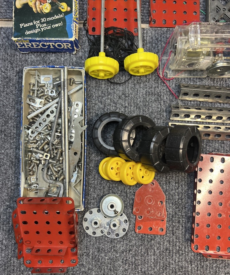 Vintage 1970s Gabriel Erector Set in Red Box Case Plus Extras | eBay