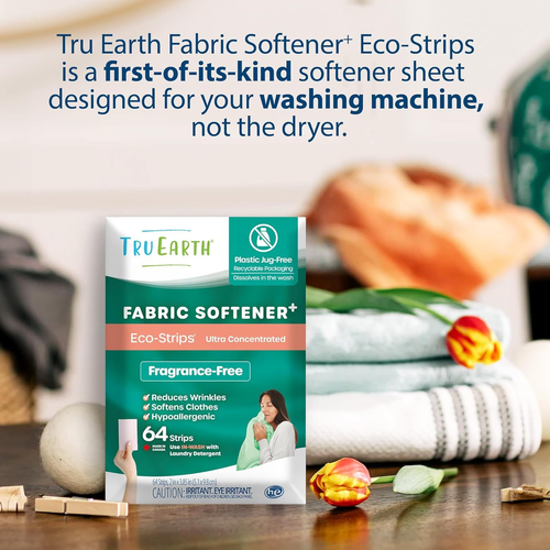 Tru Earth Fabric Softener Strips for Washing Machine, 64 Count (Pack of ...