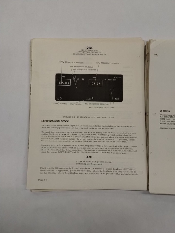 King KX-170B/KX-175B Navigation Receiver/Communications Transceiver ...