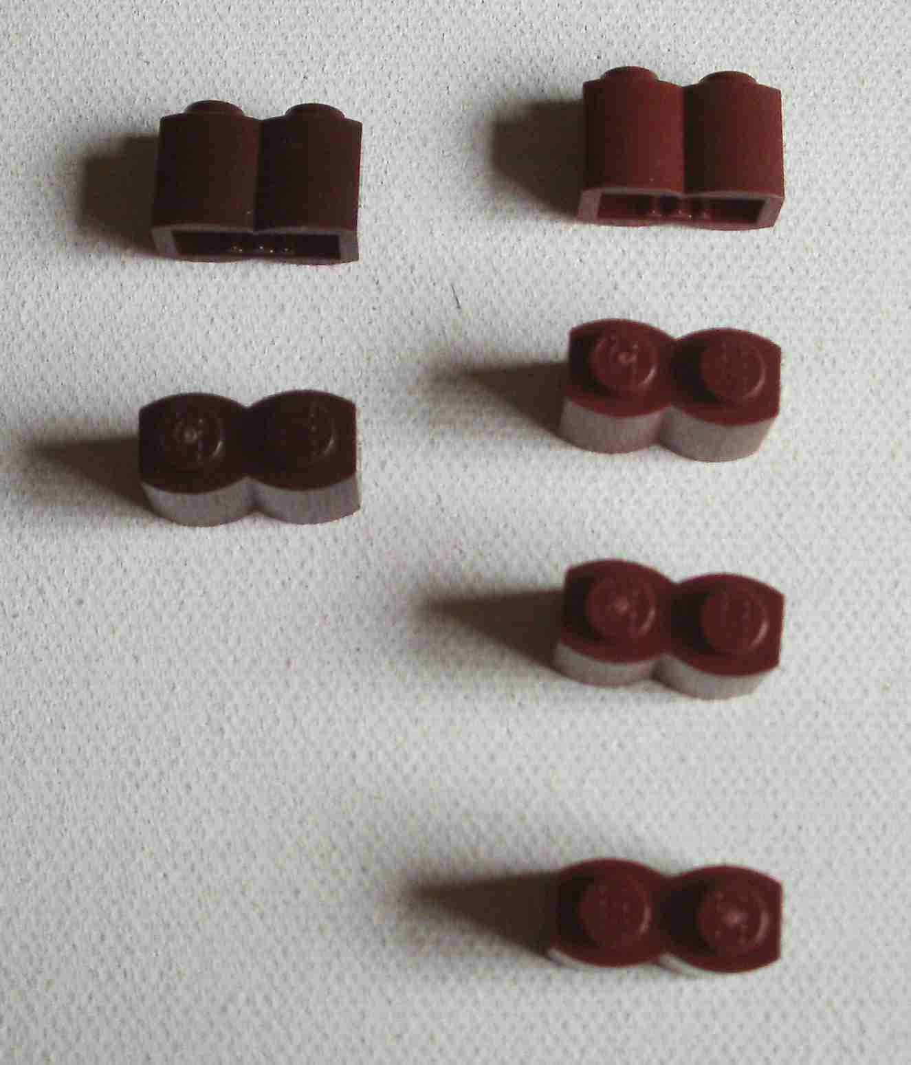 6 brown Lego palisade bricks 1 x 2 - reddish brown & dark brown | eBay UK