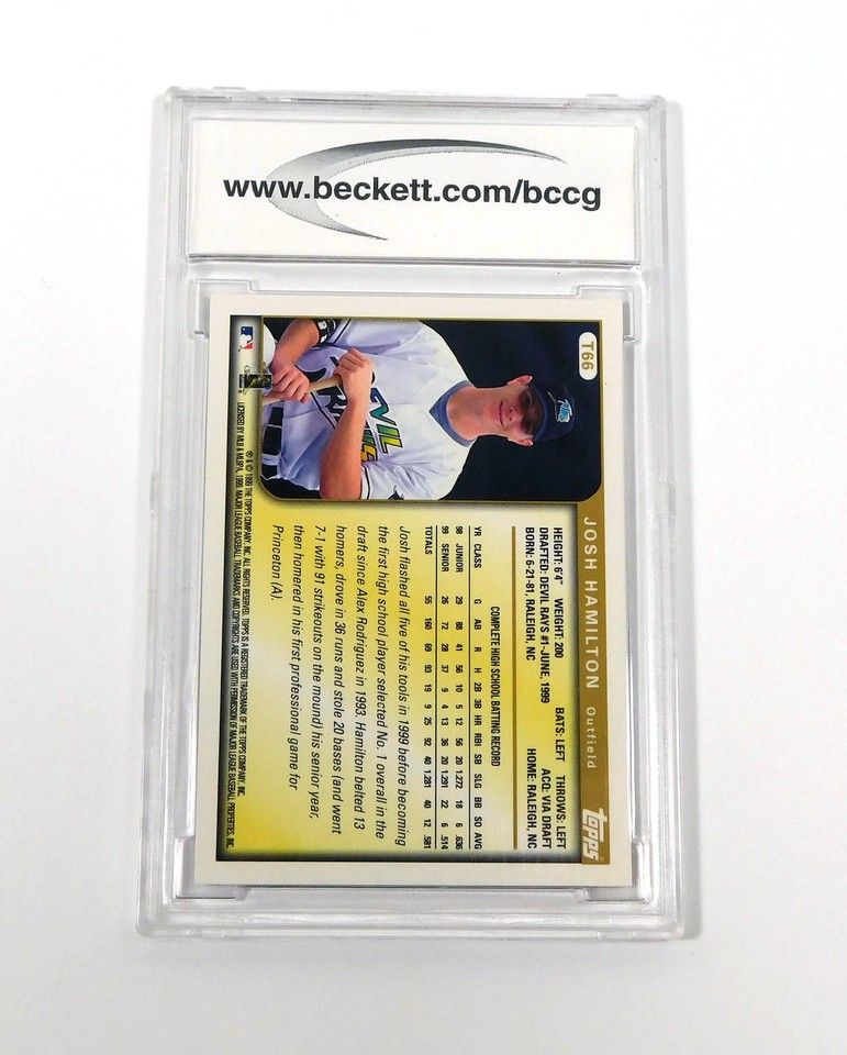 1999 Topps Traded Josh Hamilton Rookie #T66 Devil Rays BCCG 10 | eBay