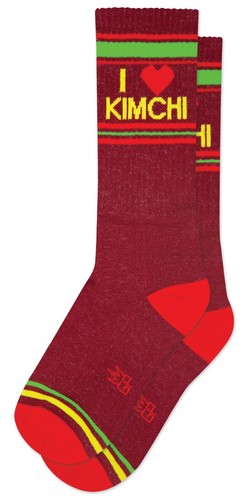 I LOVE KIMCHI Socks by Gumball Poodle Unisex Ribbed Gym Crew Sock ...