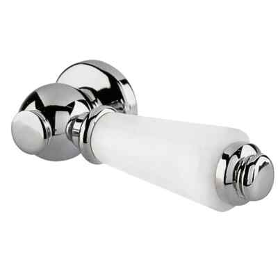 Nuie Traditional Style Lever White & Chrome Lever Flush Toilet Handle ...