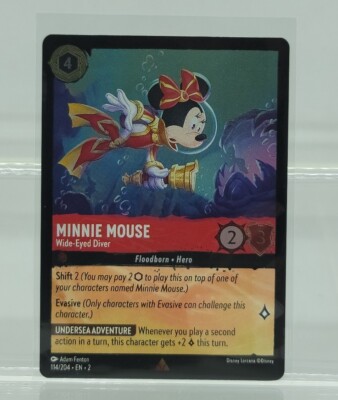 Disney Lorcana Minnie Mouse Wide-Eyed Diver 114/204 Rise of the ...