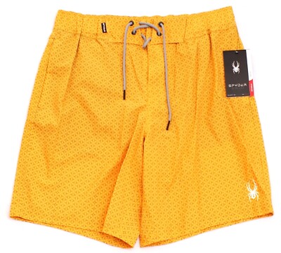 Spyder Swim Geo Print Mango Eboard Brief Lined Trunks Board Shorts Men ...