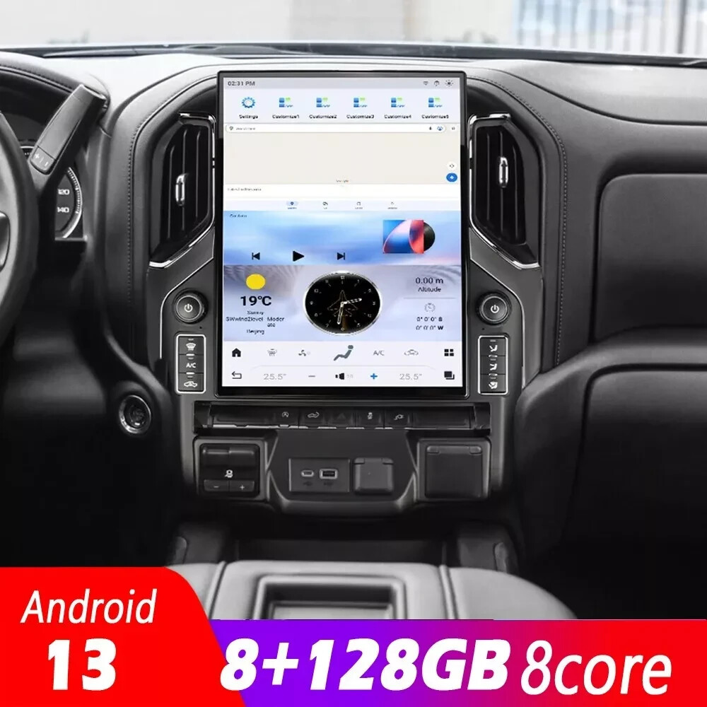 2019-2023 Chevrolet Silverado Tesla Vertical Screen 15.6" CarPlay GPS ...