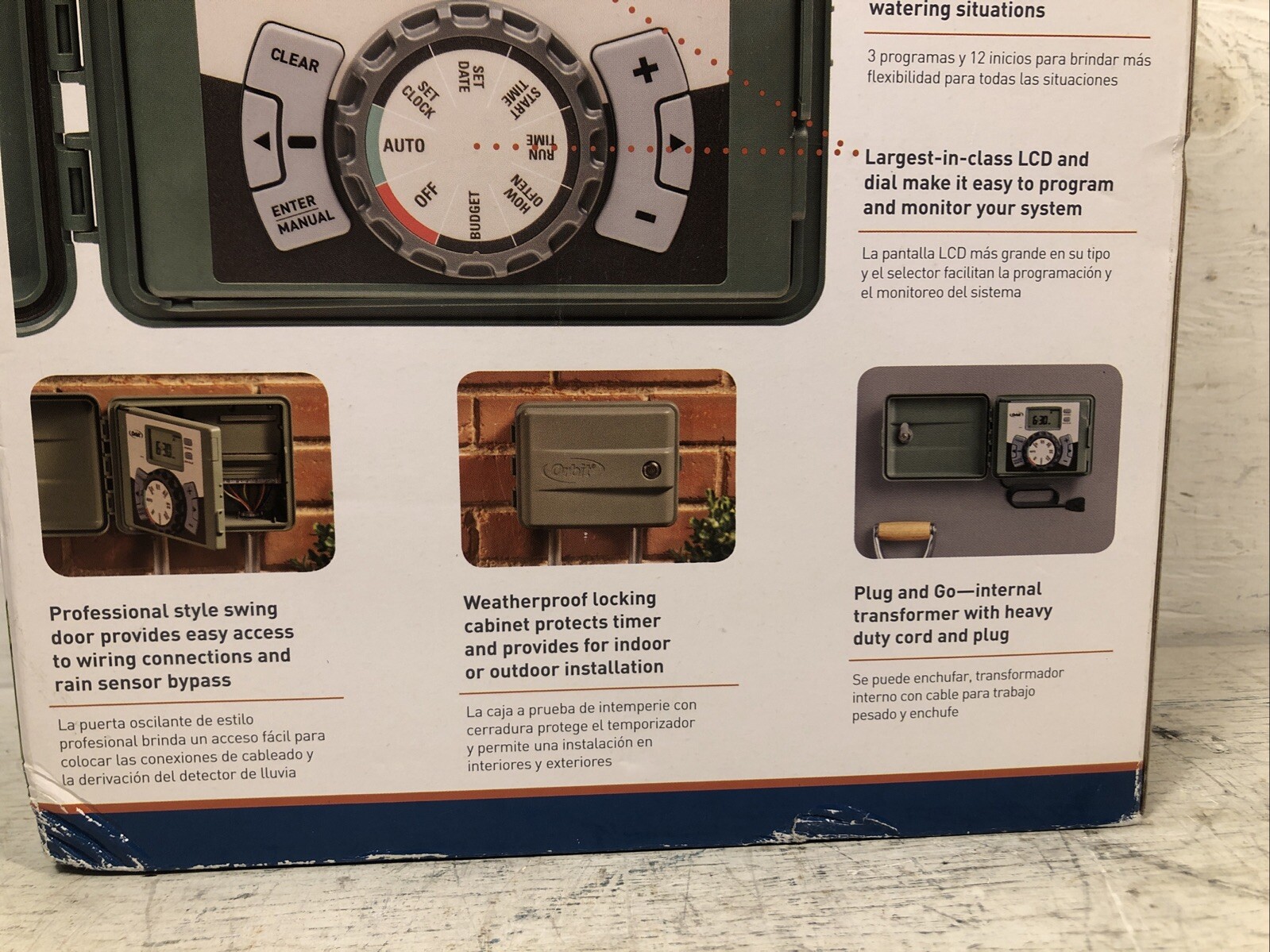 Orbit 57894 4-Station Outdoor Swing Panel Sprinkler System for sale ...