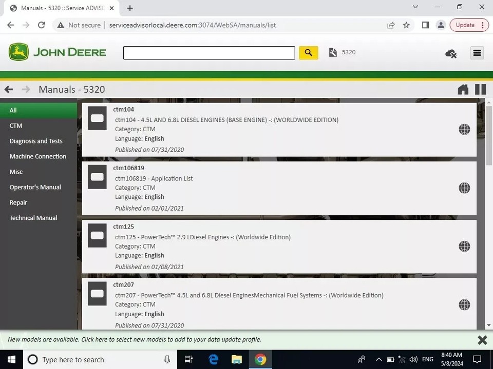 John Deere EDL V3 Diagnostic Tool Interface kit V5.3 AG and CF Software ...