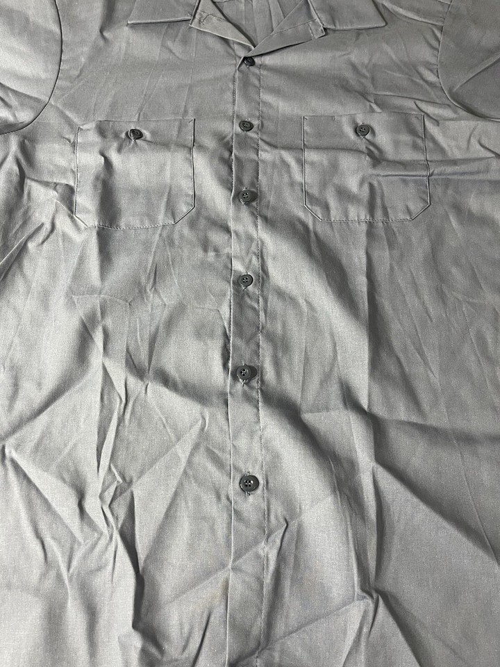 New Cintas Comfort Flex 935-19 Short Sleeve Blue Large Button Up Work ...