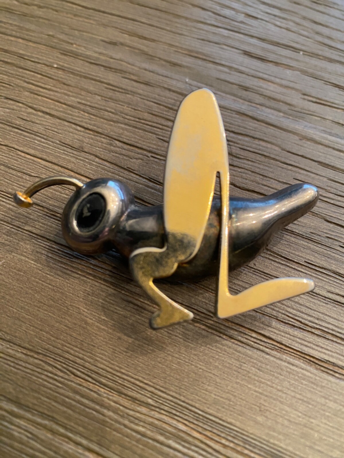 Vintage Signed Grasshopper Brooch Pin Pendant - Gem