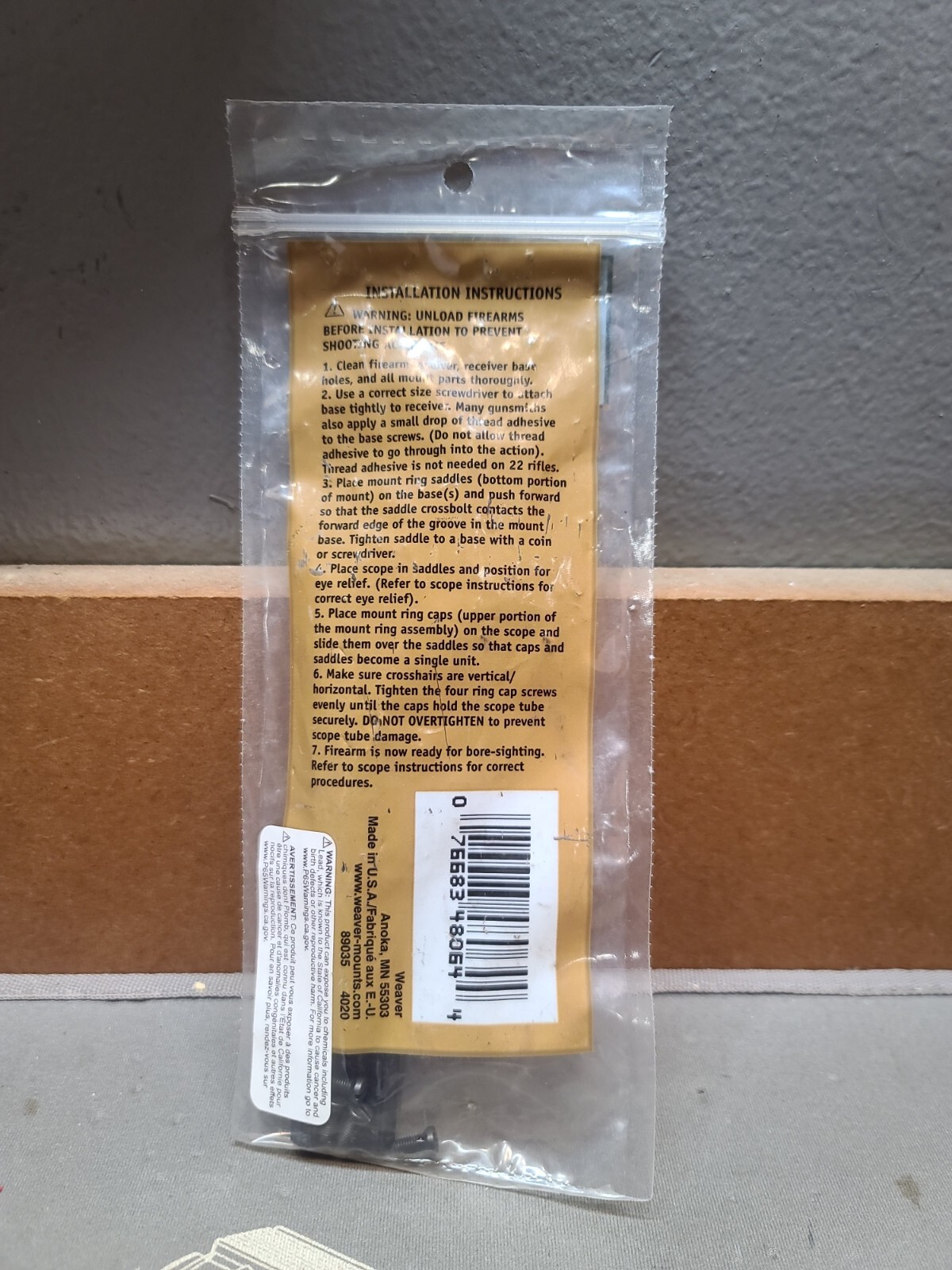 Weaver Standard Top Mount Extension Scope Base Gloss Black #60A #48064 ...