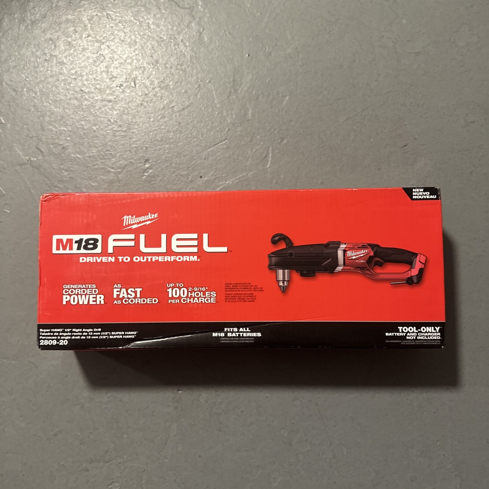 Milwaukee 2809-20 Right Angle 1/2 Super Hawg 18 volt cordless Drill ...
