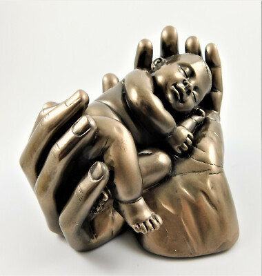 Baby in Hand Figurine Statue Sweet Dreams Ornament Sculpture Baby Birth ...
