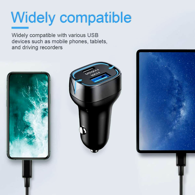 30W USB-C PD Fast Car Charger Type C Cable For iPhone 14 13 12 11 Pro ...
