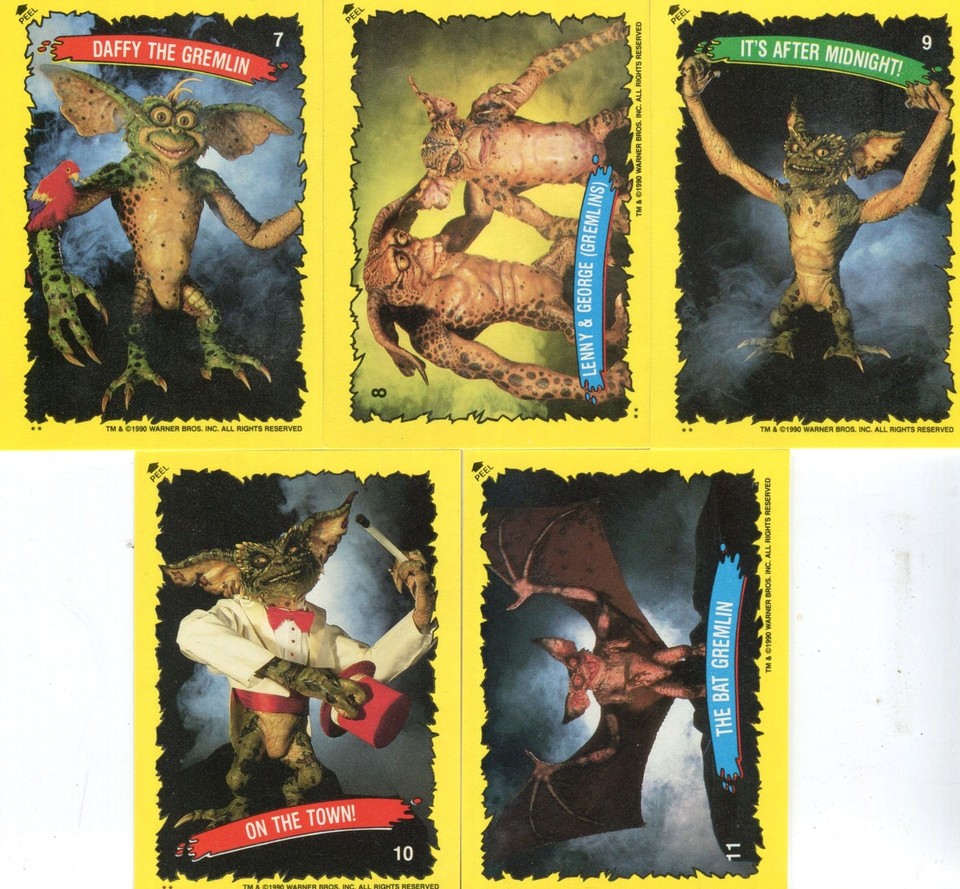 Gremlins 2 Movie Vintage Sticker Card Set 11 Stickers Red Backs 1990 ...