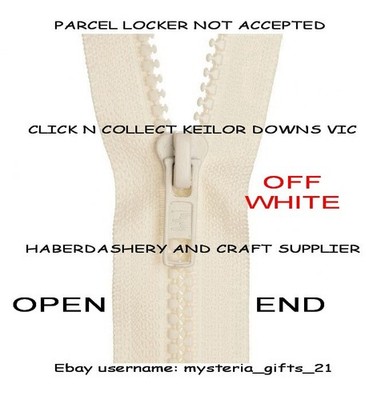 OPEN END JACKET PLASTIC ZIPPER/ZIP SIZE*35CM*OFF WHITE 103 | eBay Australia