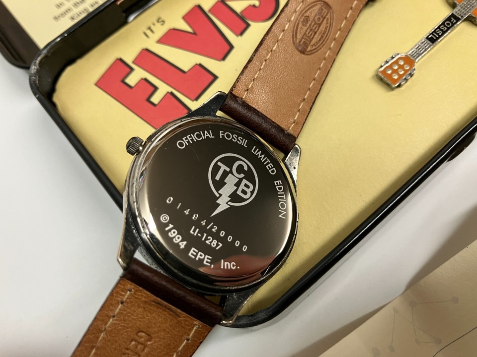 Elvis Presley FOSSIL Limited Edition Watch in Tin Box with Collectors ...