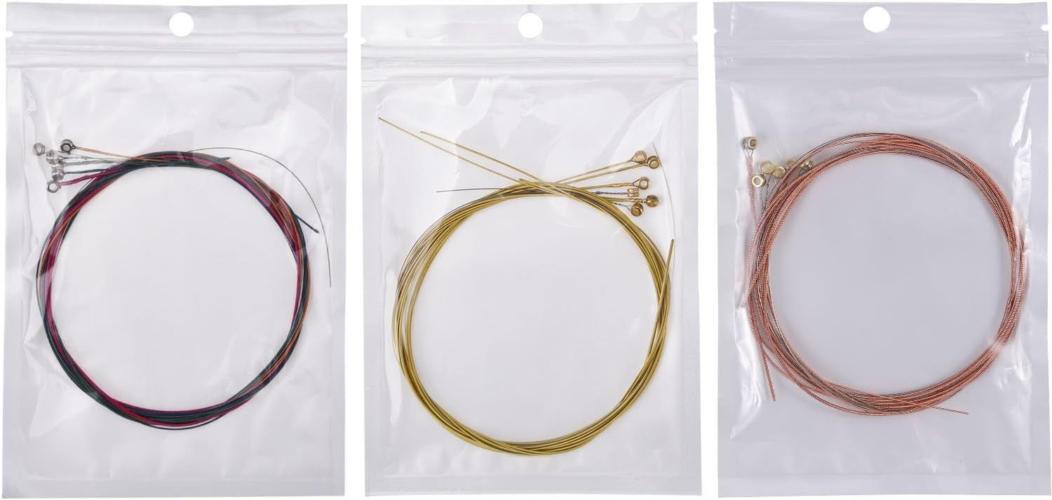 3 Sets Acoustic Guitar Strings – Steel, Brass, Copper & Multicolor ...