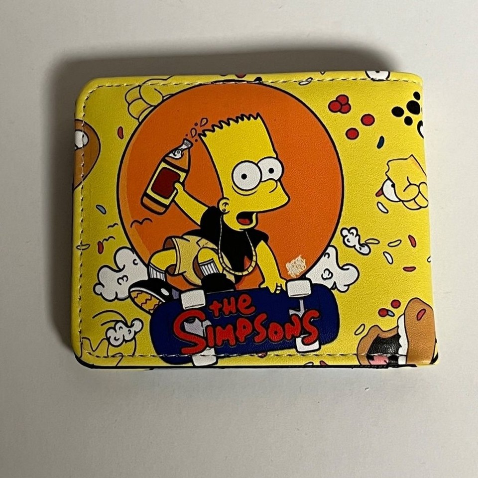 The Simpsons Homer Bart Faux Leather Wallet New Yellow 90s Cartoon ...