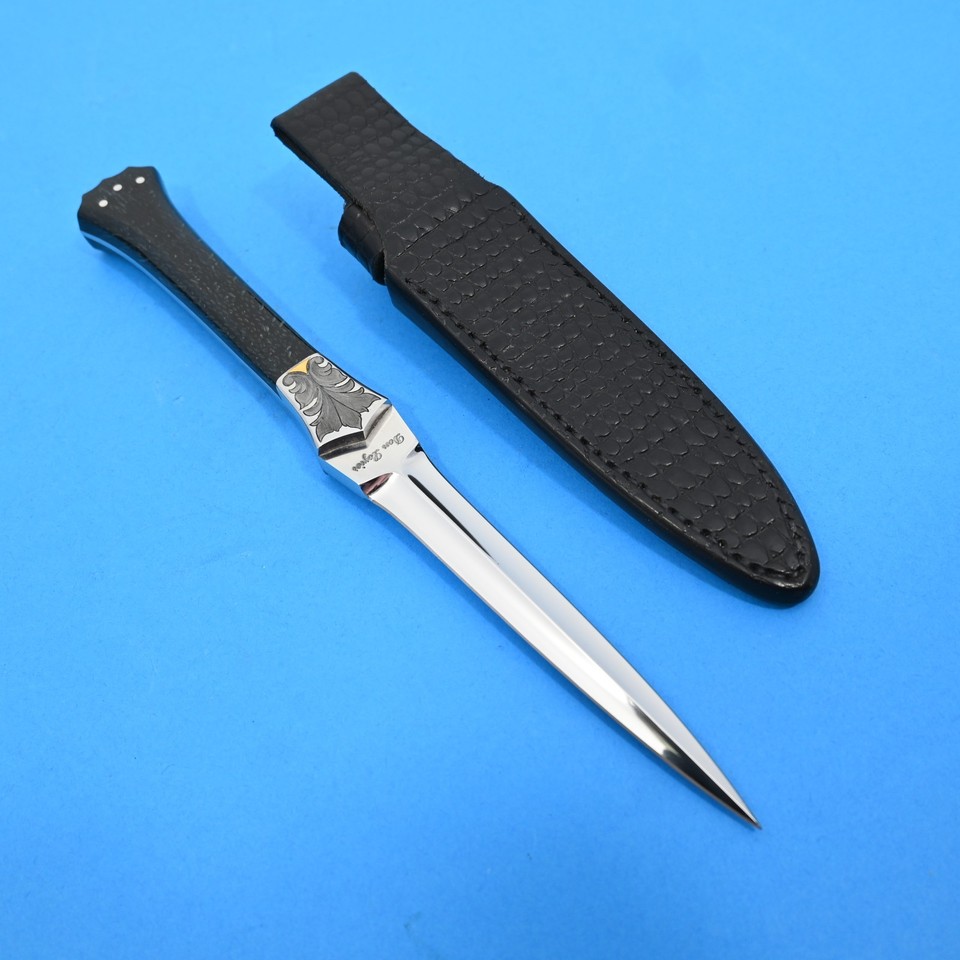DON LOZIER, FL. CUSTOM WARNESKI ENGRAVED & GOLD INLAY BOOT DAGGER KNIFE ...