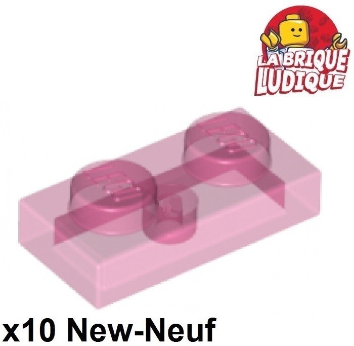 LEGO 10x Plate Flat 1x2 2x1 Pink Clear/Trans Dark Pink 3023 New | eBay