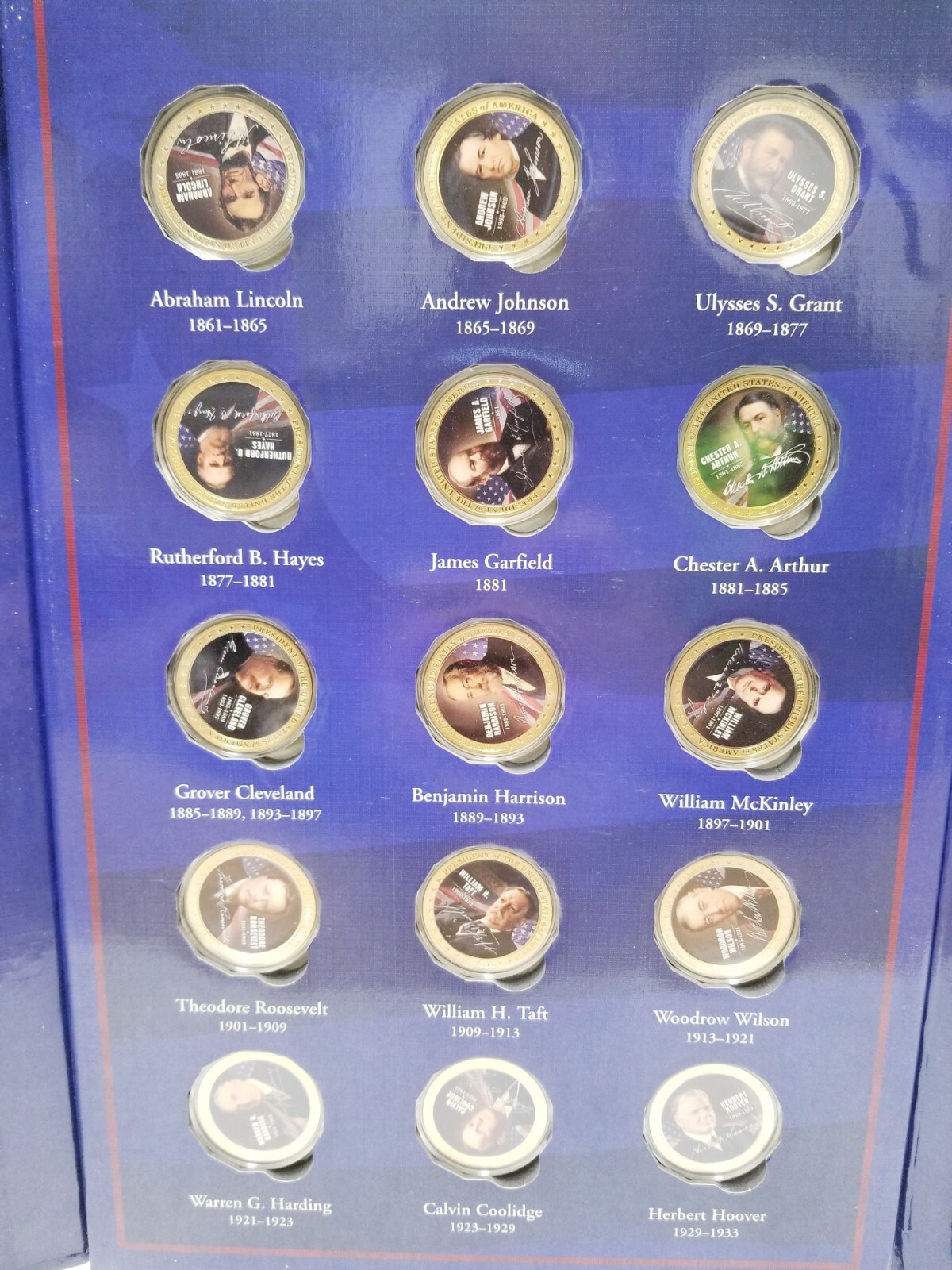 AMERICAN MINT The Complete U.S. Presidents in Color Coin Set 24k Gold ...