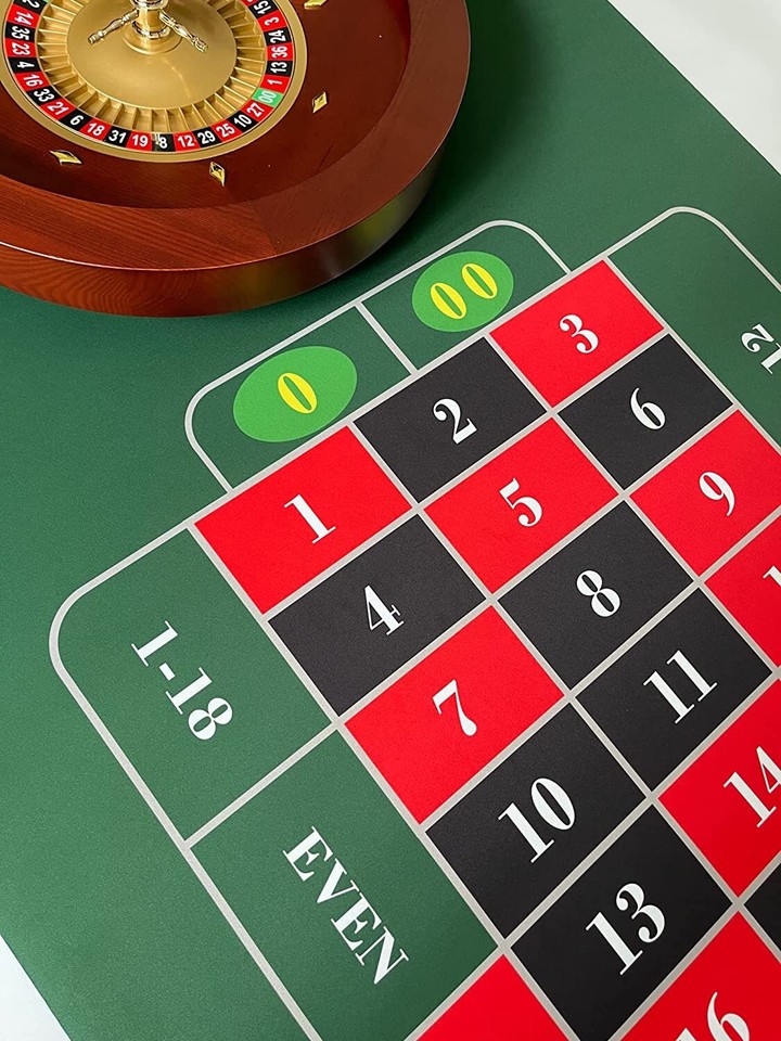 GMC Deluxe 900mm x 1800mm x 4mm Roulette Table Top Casino Mat Board ...